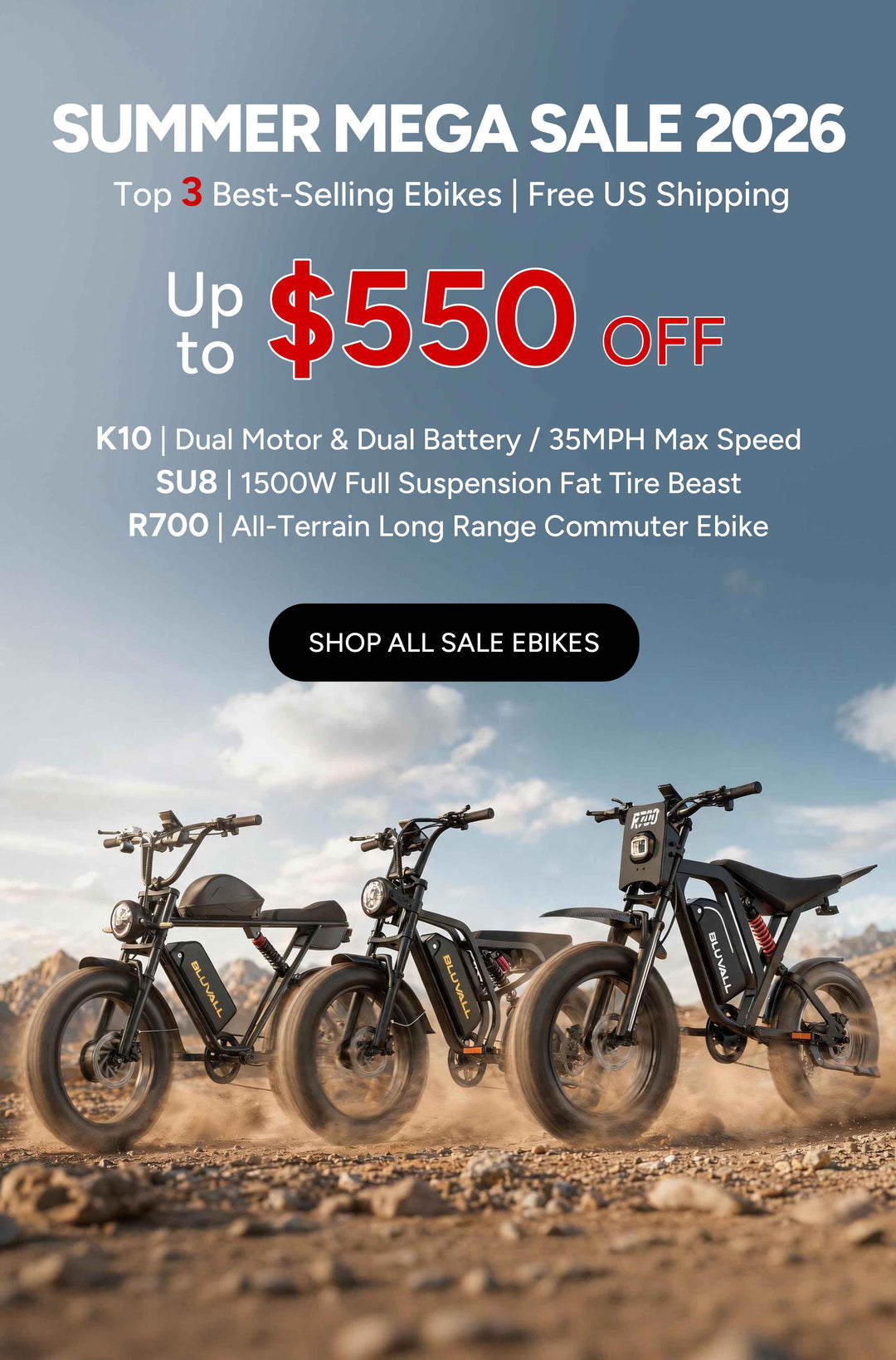 Bluvall Electric Bikes | Long Range Fat Tire eBikes